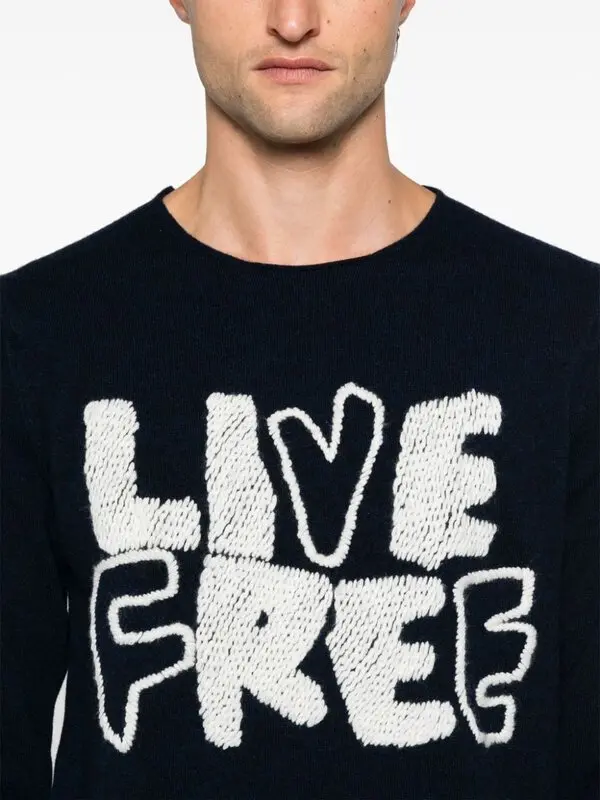Comme Des Garçons X Fred Perry Live Free Jumper - Blue