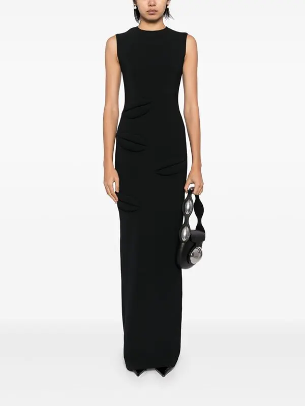 A.W.A.K.E. Mode Lip Appliqué Maxi Dress