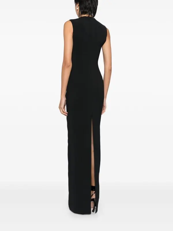 A.W.A.K.E. Mode Lip Appliqué Maxi Dress