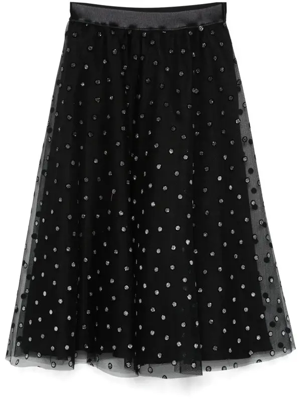 NISSA Polka-dot Print Midi Skirt