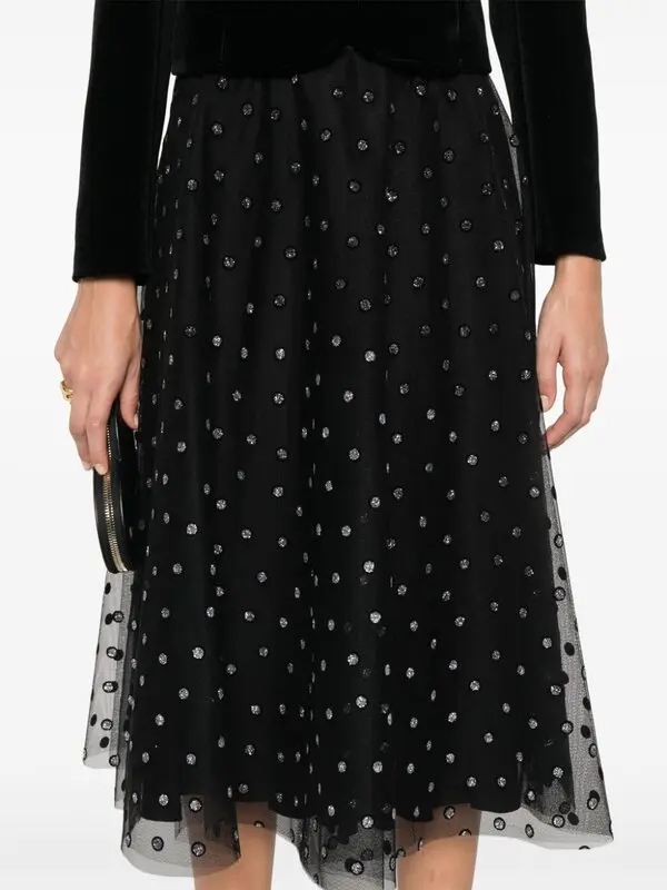 NISSA Polka-dot Print Midi Skirt