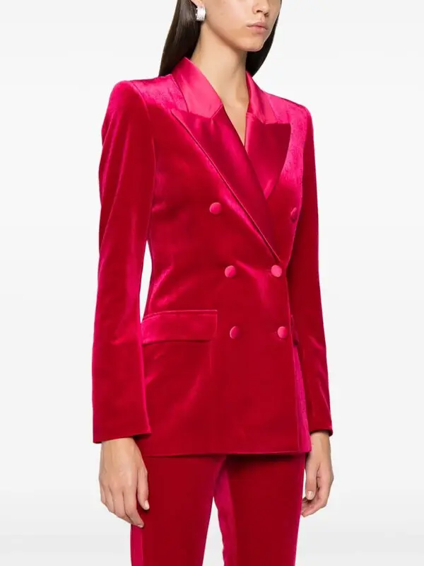 NISSA Double-breasted Velvet Blazer