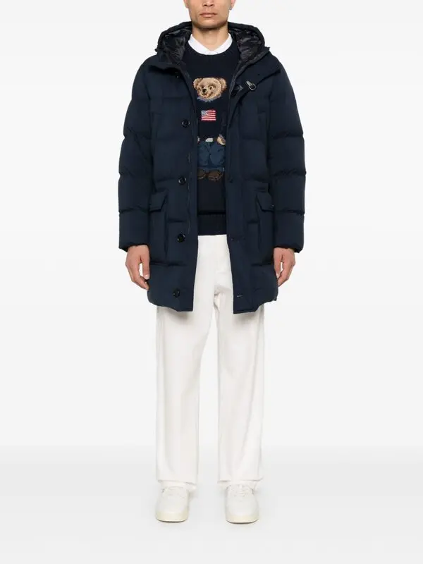 FAY Hooded Down Parka - Blue