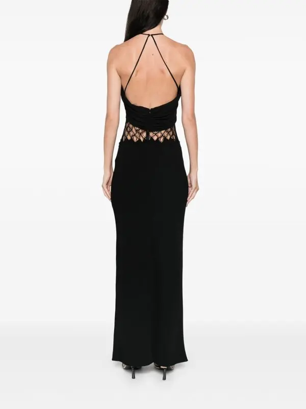 Christopher Esber Net-detail Silk Maxi Dress