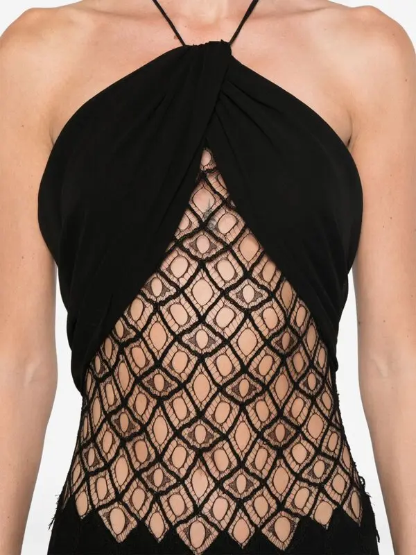 Christopher Esber Net-detail Silk Maxi Dress