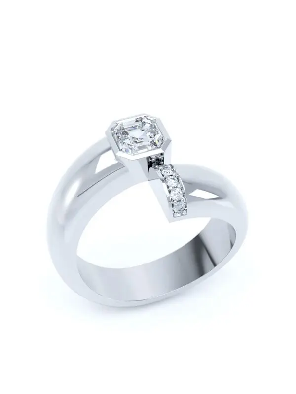 LOEV 18kt Recycled White Gold Toi Et Moi Diamond Ring - Silver