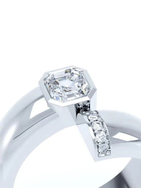 LOEV 18kt Recycled White Gold Toi Et Moi Diamond Ring - Silver