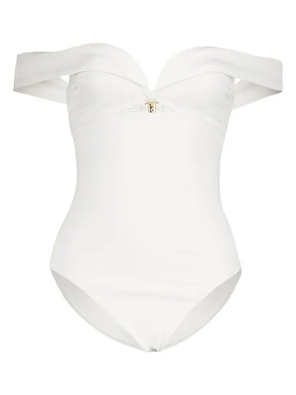 Zimmermann Lexi Off-shoulder One-piece Swimsuit - Neutrals