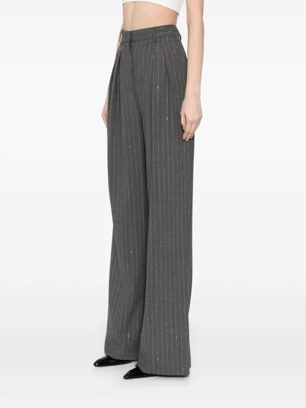 SIMONA CORSELLINI Pinstriped Wide Leg Trousers
