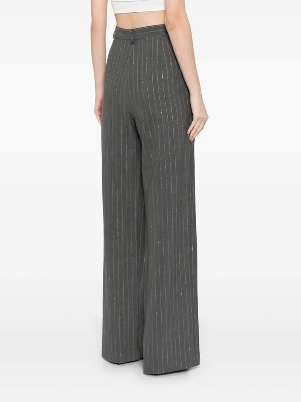 SIMONA CORSELLINI Pinstriped Wide Leg Trousers