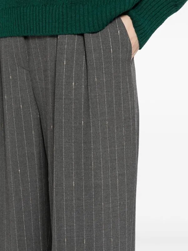 SIMONA CORSELLINI Pinstriped Wide Leg Trousers