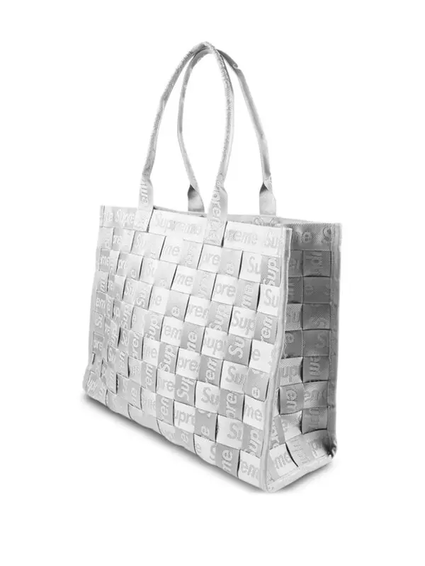 Supreme Jacquard Woven Tote - Silver | Editorialist
