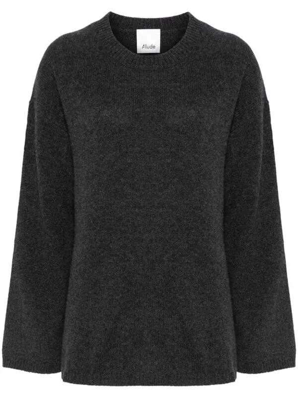 ALLUDE Cashmere Crew-neck Sweater - Grey