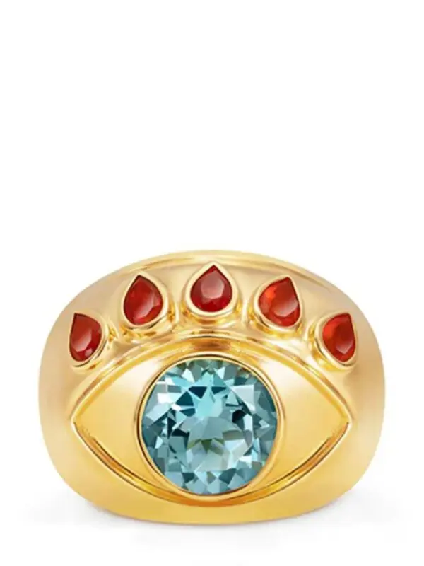 NEVERNOT 18kt Yellow Topaz And Opal Ring - Gold