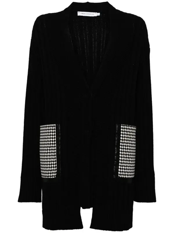 SIMONA CORSELLINI Checked-pocket Knit Cardigan