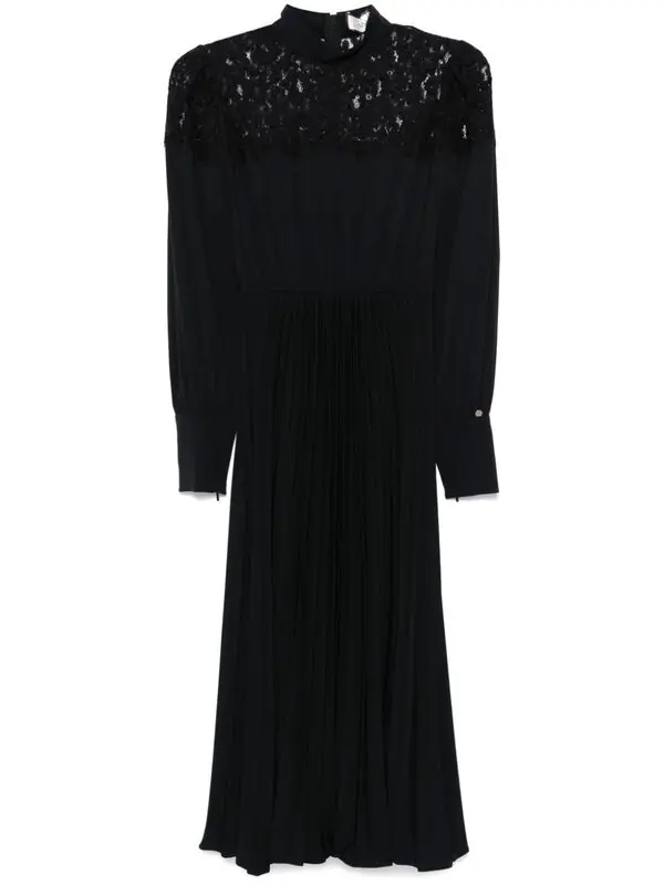 NISSA Floral-lace Detail Midi Dress