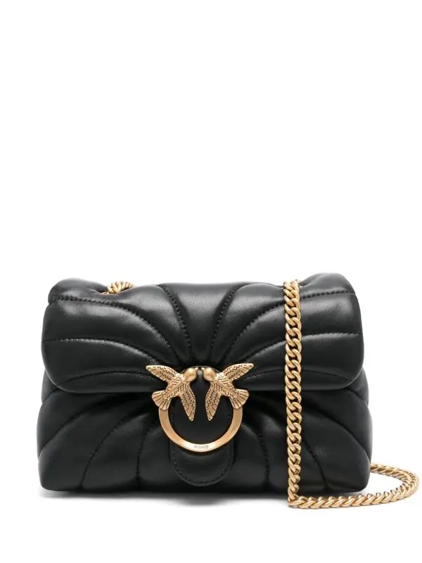 Pinko Love Bag Puff Butterfly Mini Nappa Leather Crossbody Bag - Black