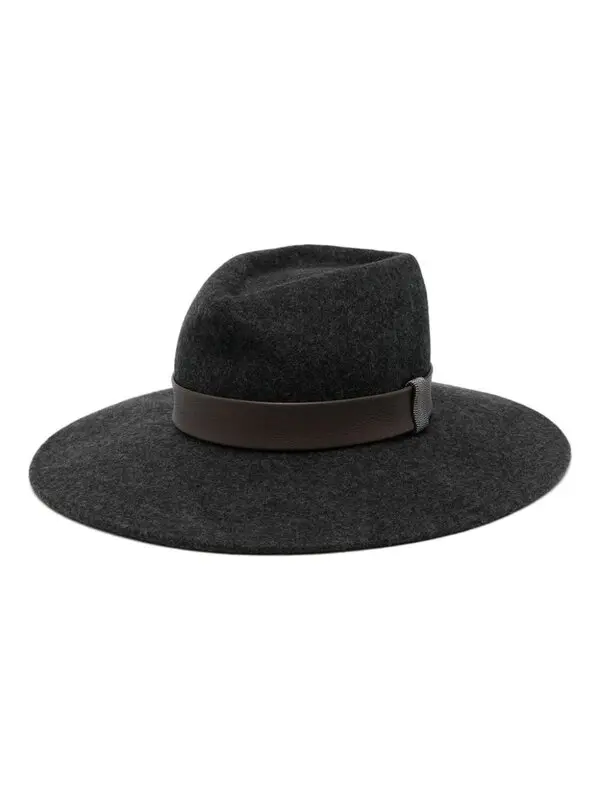 Peserico Wool Felted Fedora Hat - Grey