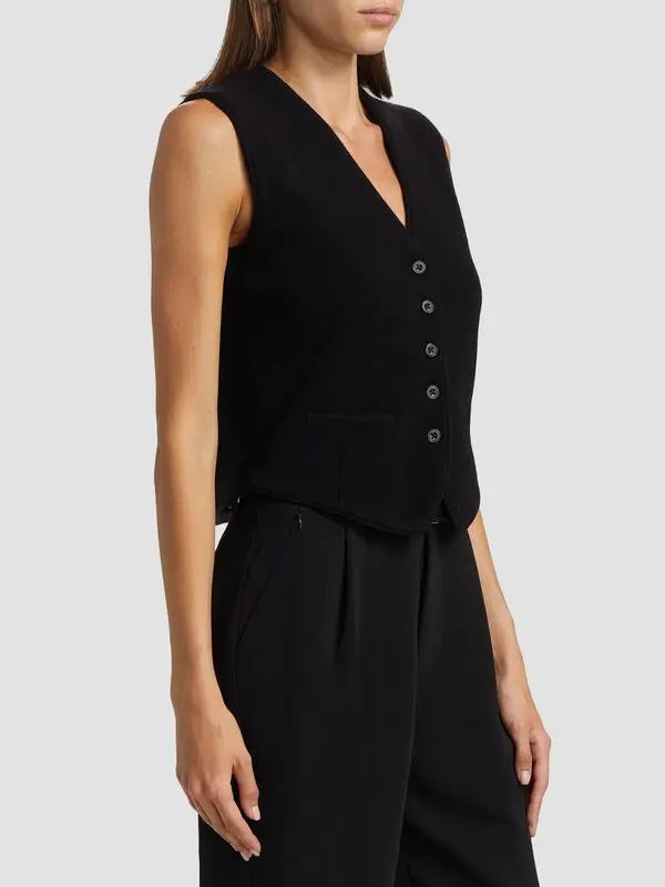 Guest In Residence Cashmere Knit Tailored Vest - Black