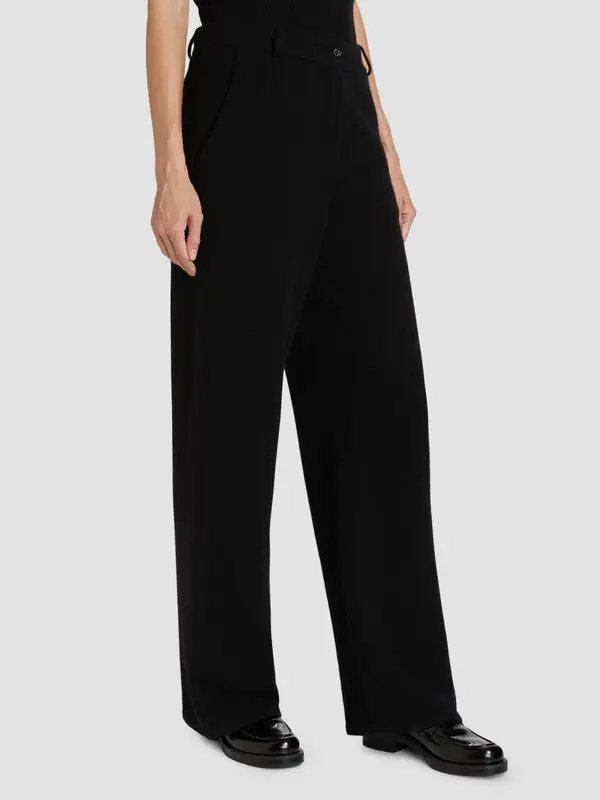 Guest In Residence Cashmere Tailored Wide-leg Pants - Black