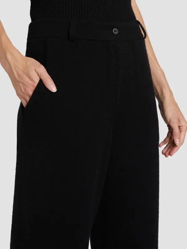 Guest In Residence Cashmere Tailored Wide-leg Pants - Black