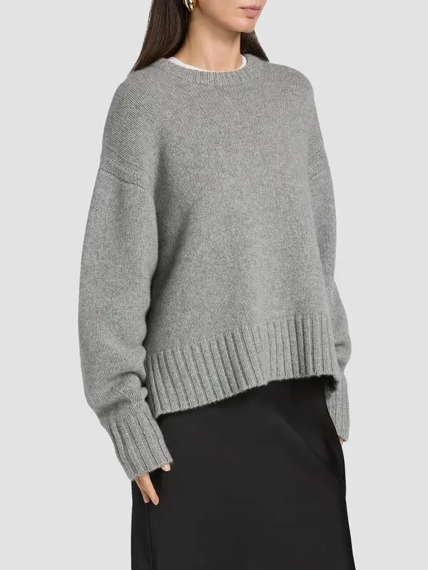 Guest In Residence Cozy Crew Cashmere Sweater - Heather Grey