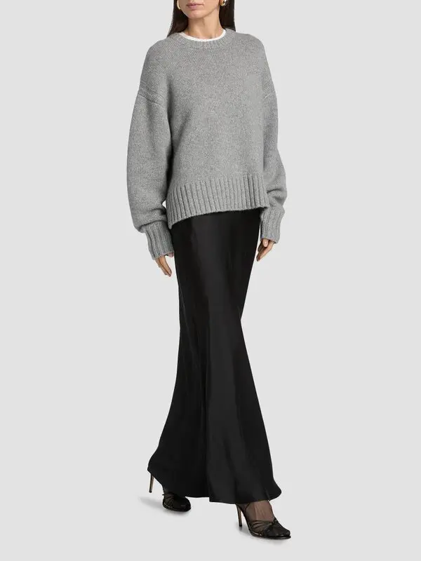 Guest In Residence Cozy Crew Cashmere Sweater - Heather Grey