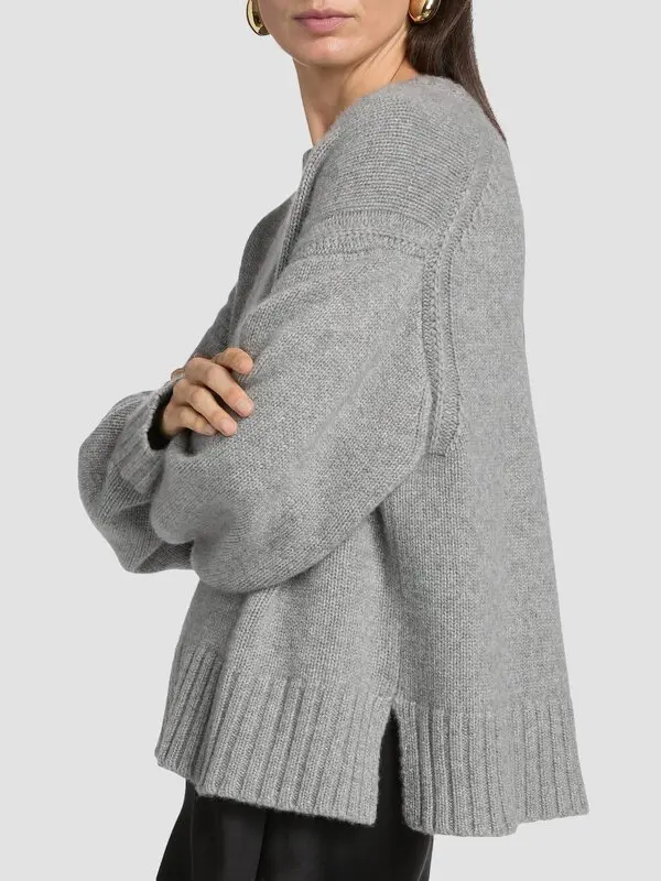 Guest In Residence Cozy Crew Cashmere Sweater - Heather Grey