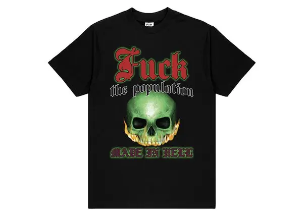 FTP Flaming Skull Tee Shirt - Black
