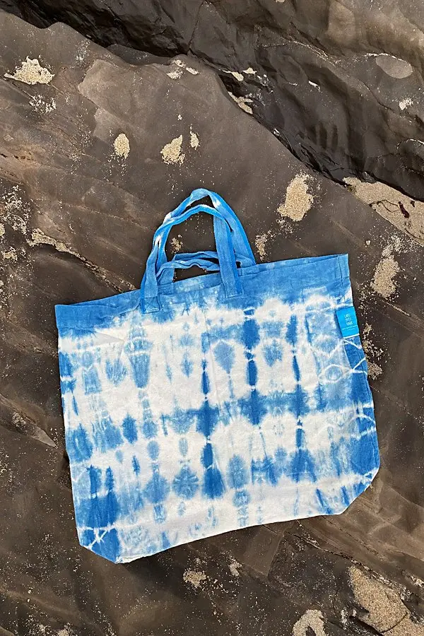 LAYLI DYES HARD Tie-dye Cotton Mega Tote - Indigo Waves