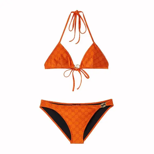 Gucci Gg Stretch Jersey Bikini - Orange