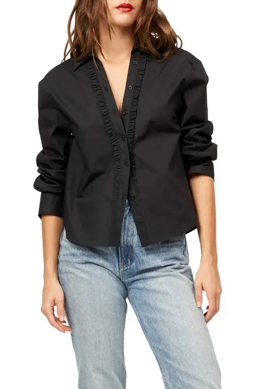 Equipment Aitana Ruffle Placket Shirt - True Black