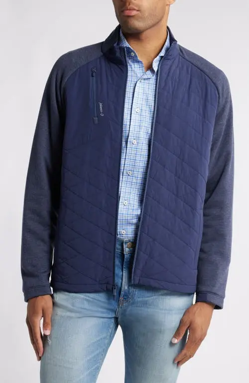 Johnnie-o Weller Lightweight Mixed Media Fleece Jacket - Navy