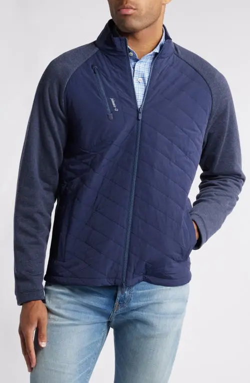 Johnnie-o Weller Lightweight Mixed Media Fleece Jacket - Navy