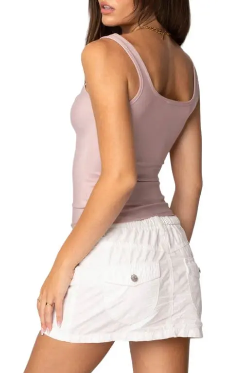 EDIKTED Sarah Shiny Tank Top