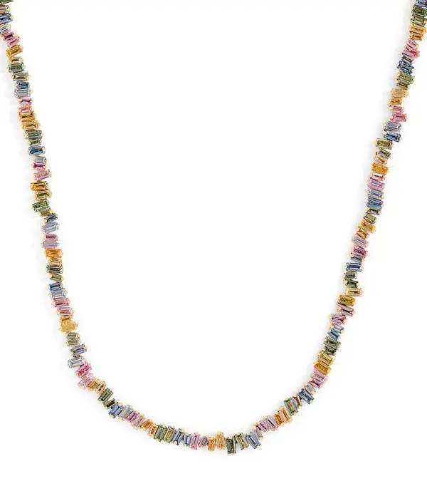 SUZANNE KALAN Yellow Sapphire Tennis Necklace - Gold