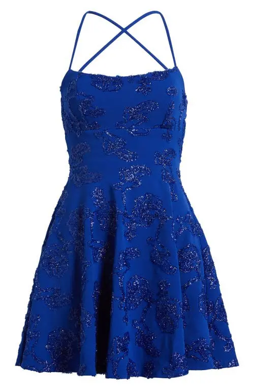EMERALD SUNDAE Embroidered Sequin Mini Dress