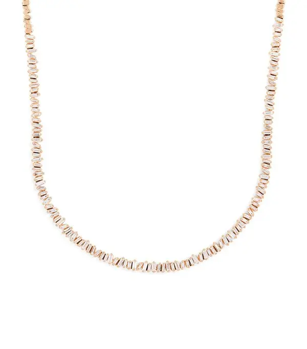 SUZANNE KALAN Diamond Classic Tennis Necklace - Rose Gold