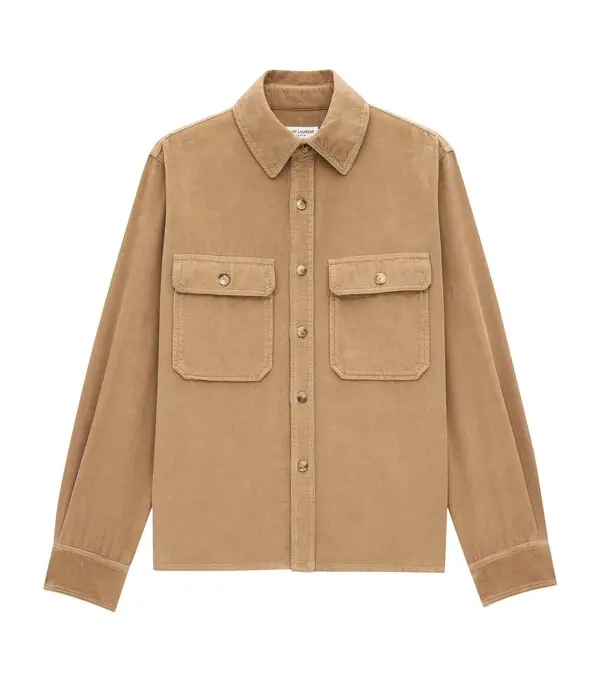 Saint Laurent Corduroy Overshirt - Brown