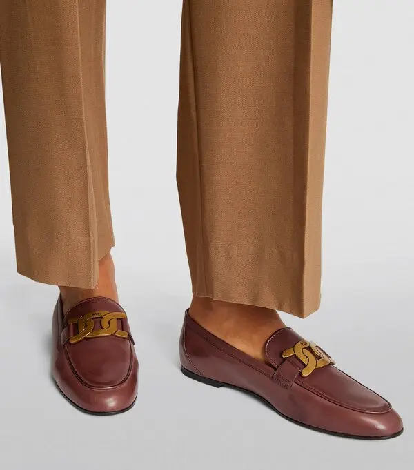 TOD'S Chain-bit Loafers - Brown