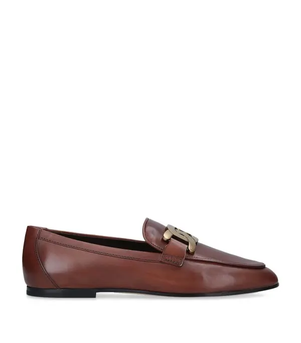 TOD'S Chain-bit Loafers - Brown