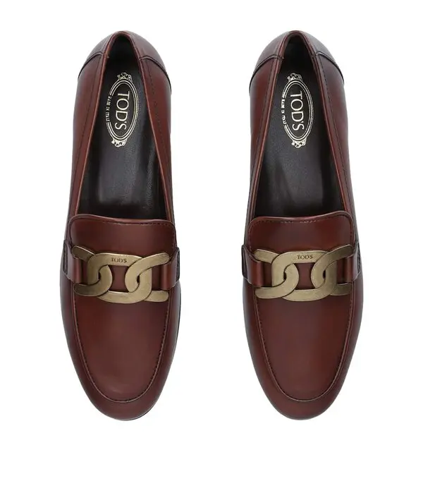 TOD'S Chain-bit Loafers - Brown