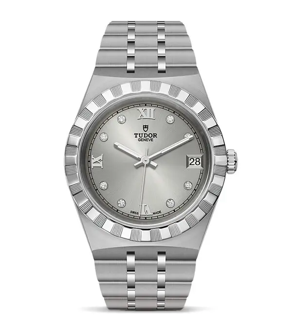 TUDOR Stainless Steel And Diamond Royal Watch - Silver