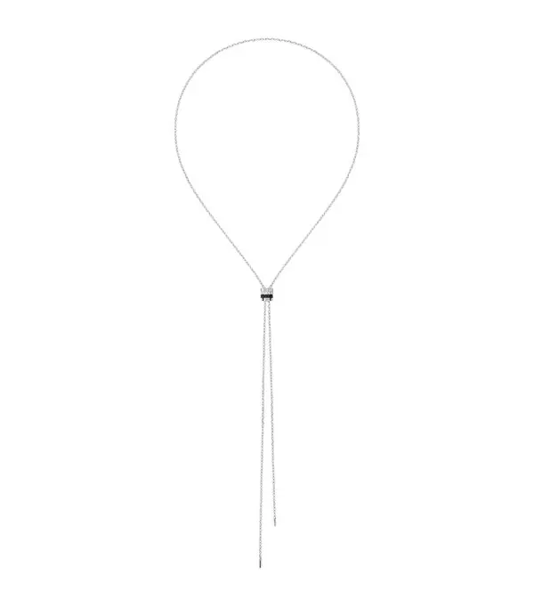 Boucheron Quatre White Gold And Diamond Tie Necklace - Black