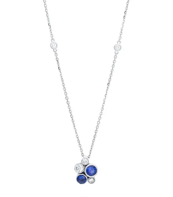 BOODLES Platinum, Diamond And Sapphire Raindance Necklace - Silver