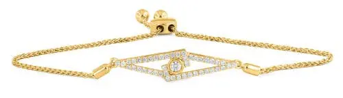 LUVMYJEWELRY Geometric Bolo Diamond Bracelet - 14k Yellow Gold