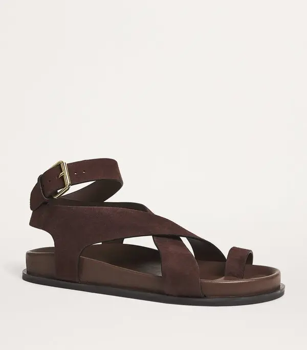 A.emery Jalen Suede Ankle Strap Sandals - Brown