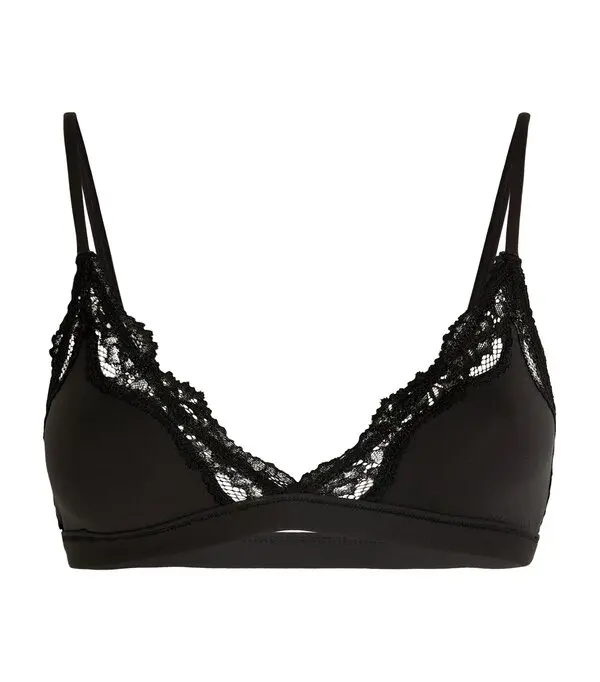 SKIMS Fits Everybody Lace-trim Triangle Bralette - Black
