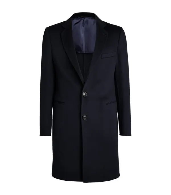 Giorgio Armani Cashmere Tailored Overcoat - Blue