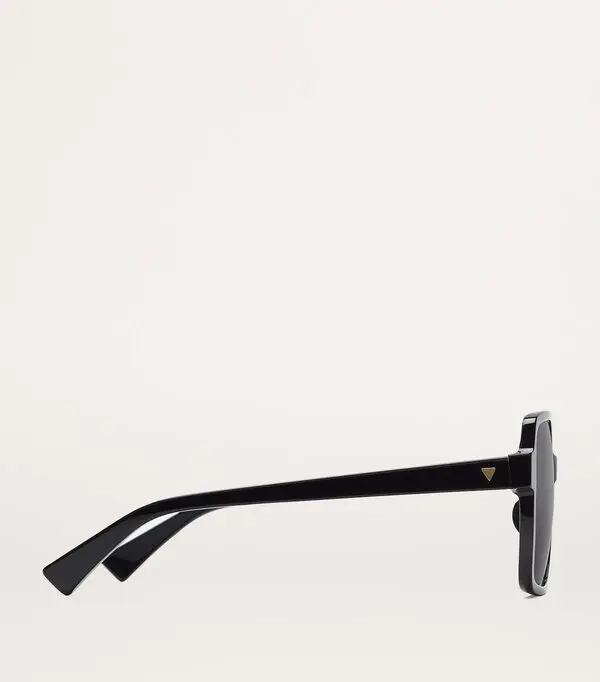 Bottega Veneta Rectangular Full Rim Sunglasses - Black